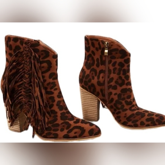 BEAST FASHION | Shoes | Beast Leopard Print Fringe Booties | Poshmark